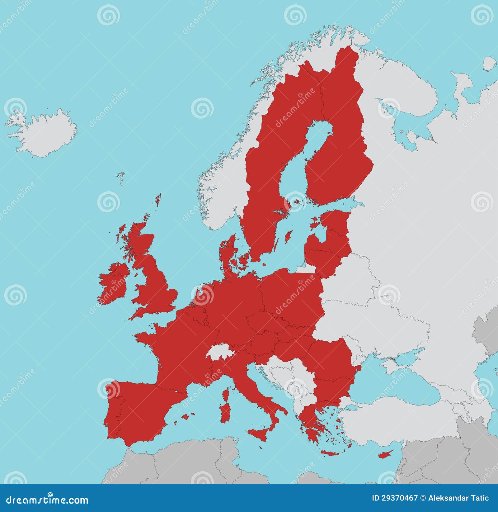 European Union map in red stock vector. Illustration of vector - 29370467