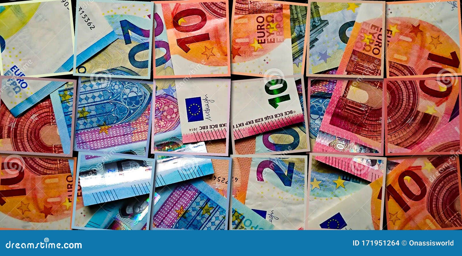 European Union Paper Money Notes Abstract Stock Photo - Image of ...