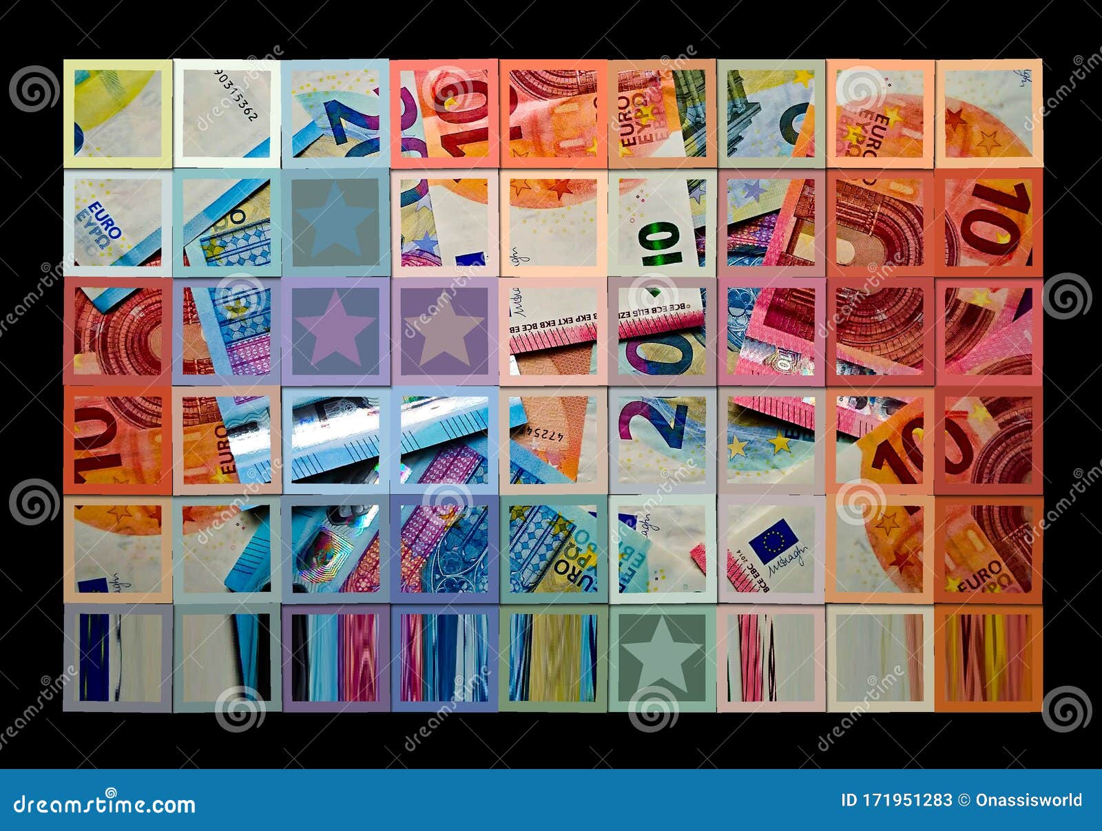 European Union Paper Money Notes Abstract Stock Image - Image of union ...
