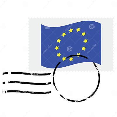 European Union stamp stock vector. Illustration of flag - 9038182