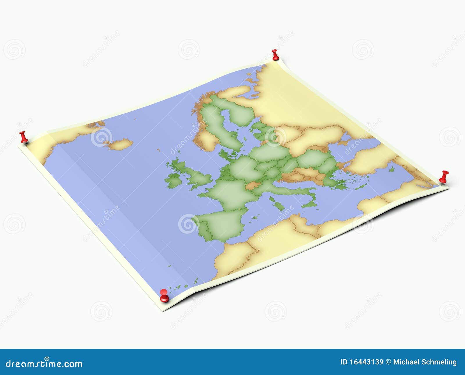 European Union on Unfolded Map Sheet Stock Illustration - Illustration ...