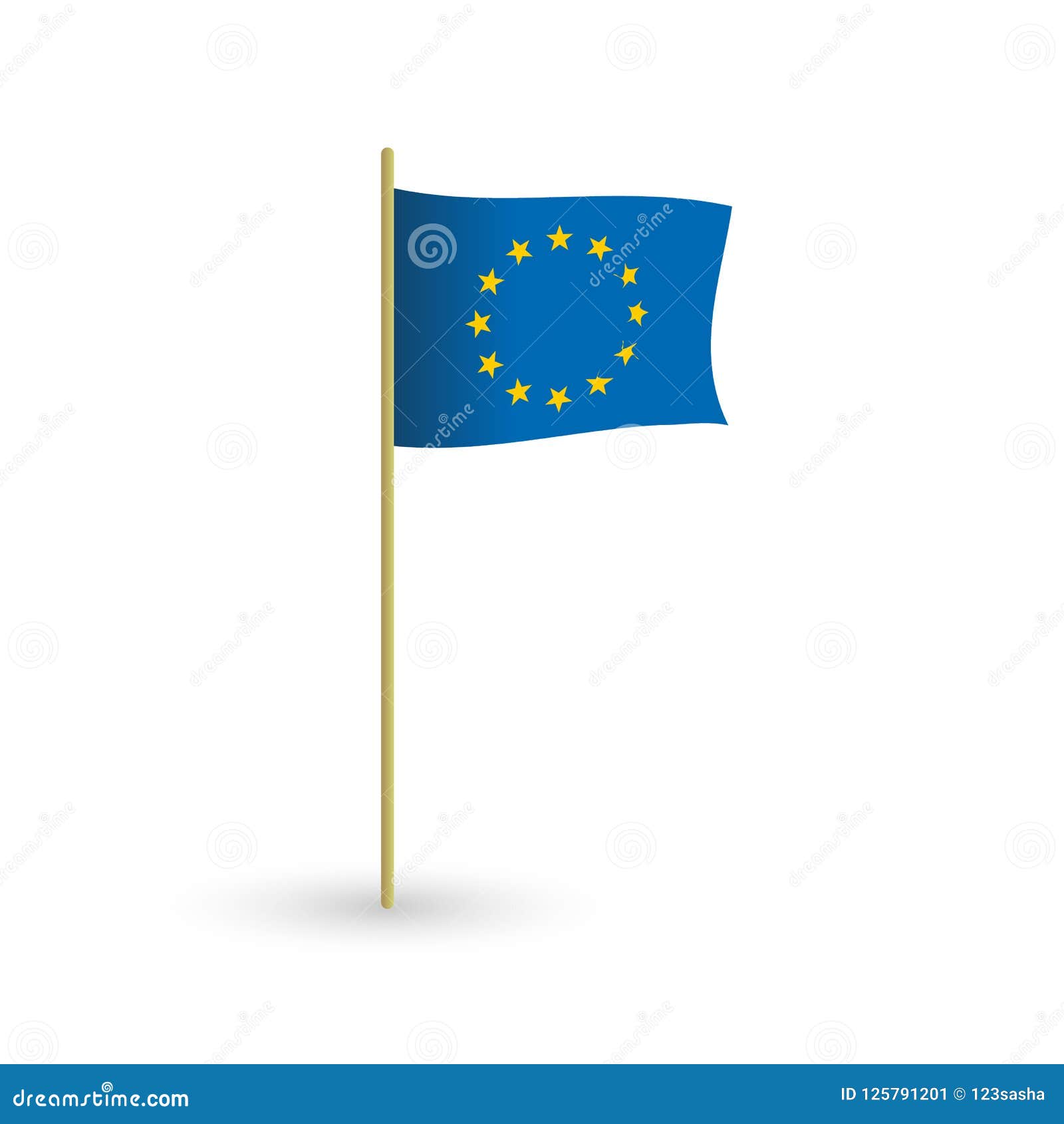 European Union Vector Flag on White Background Stock Vector ...