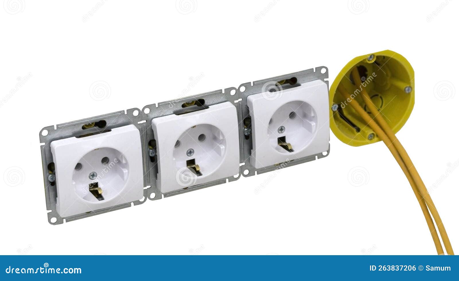 European Wall Outlet Isolated on White Stock Photo - Image of supply ...