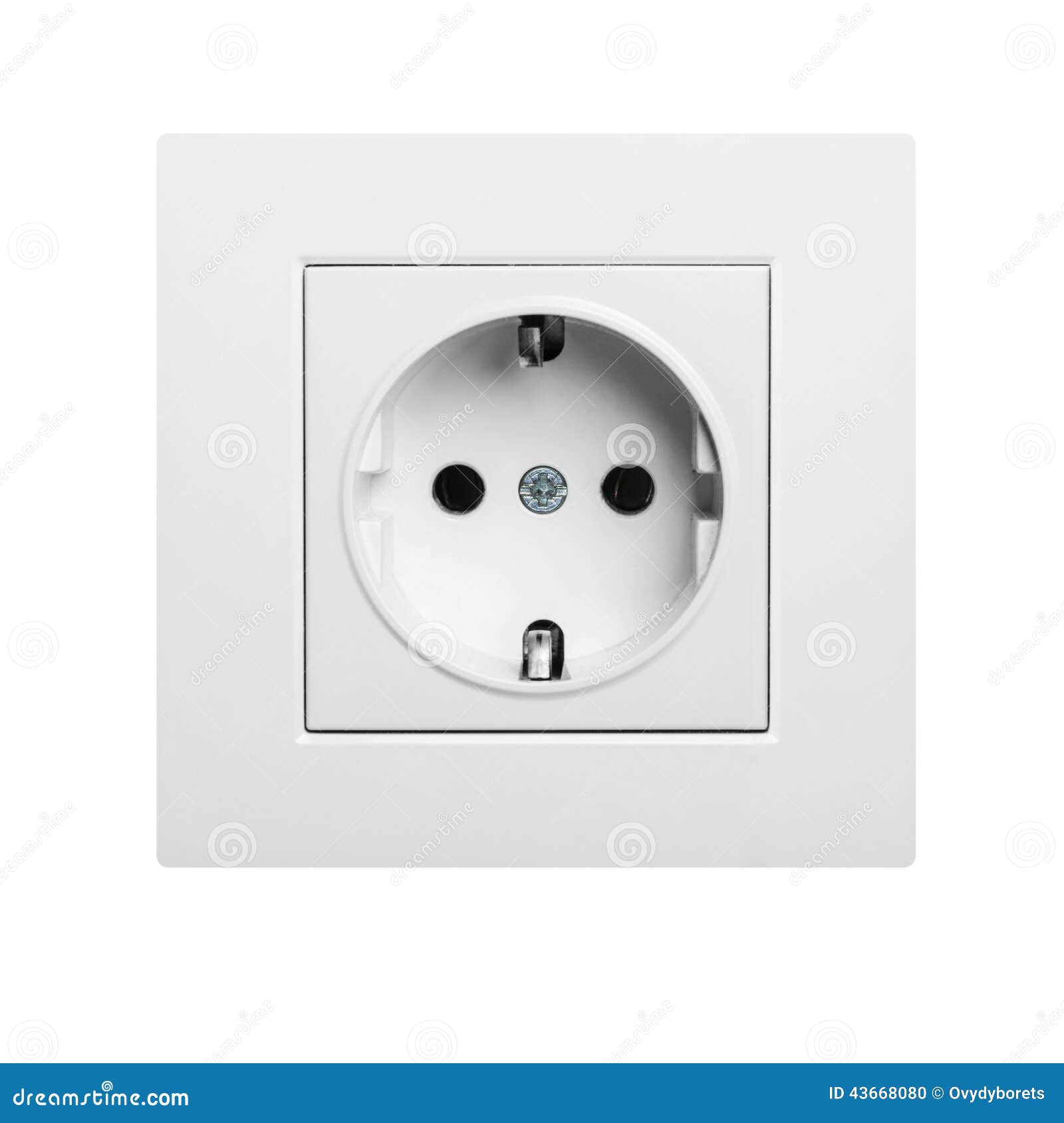 European Wall Outlet Isolated on White Background Stock Photo - Image ...