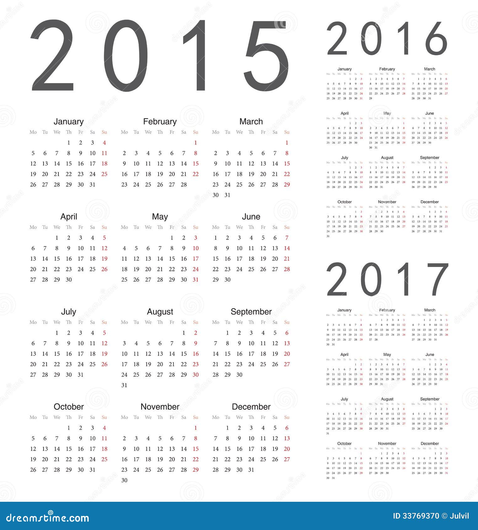 European 2015 Year Calendar With Solar System Royalty-Free Stock ...