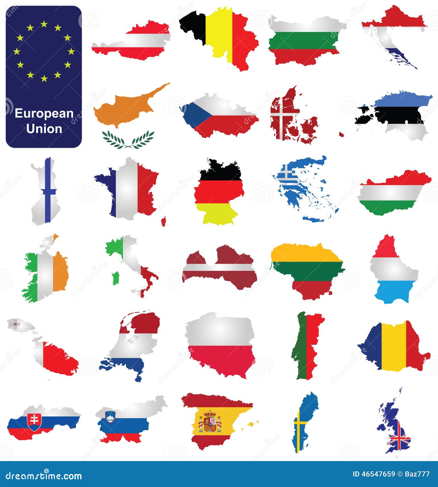 Europese Unie Landen vector illustratie. Illustration of estland - 46547659