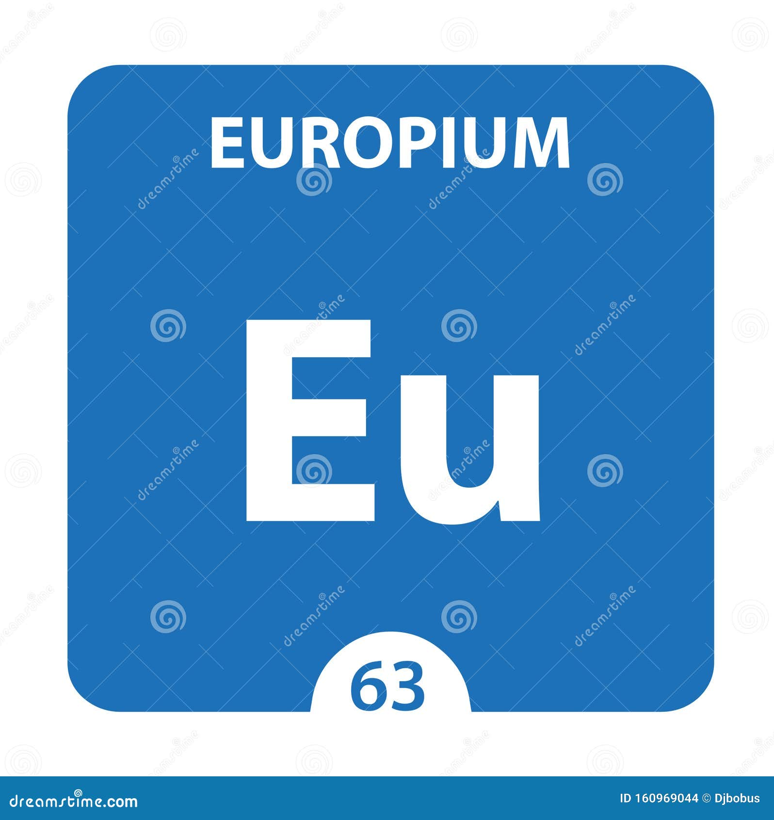 Europium Chemical 63 Element of Periodic Table. Molecule and ...