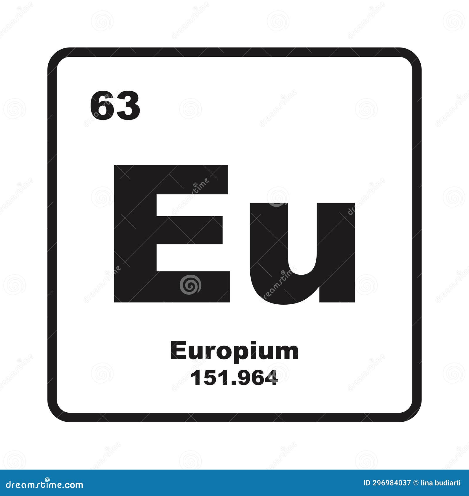 Europium Eu, Element Symbol From Periodic Table Series Stock Image ...