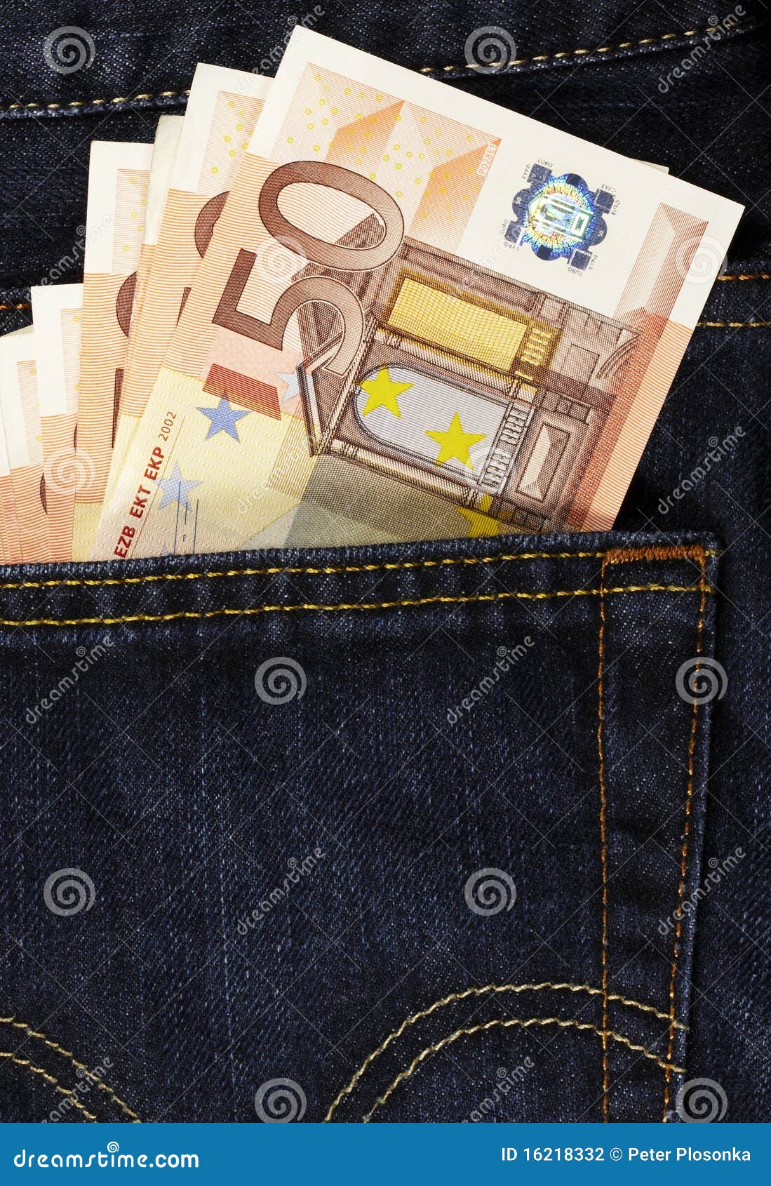 Euros in back pocket stock photo. Image of loan, blue - 16218332