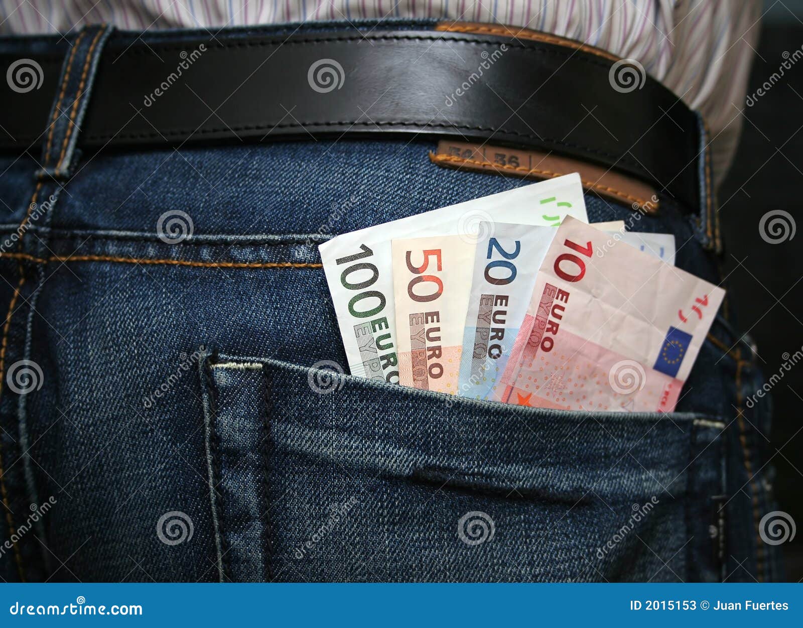 Euros in back pocket stock image. Image of business, credit - 2015153