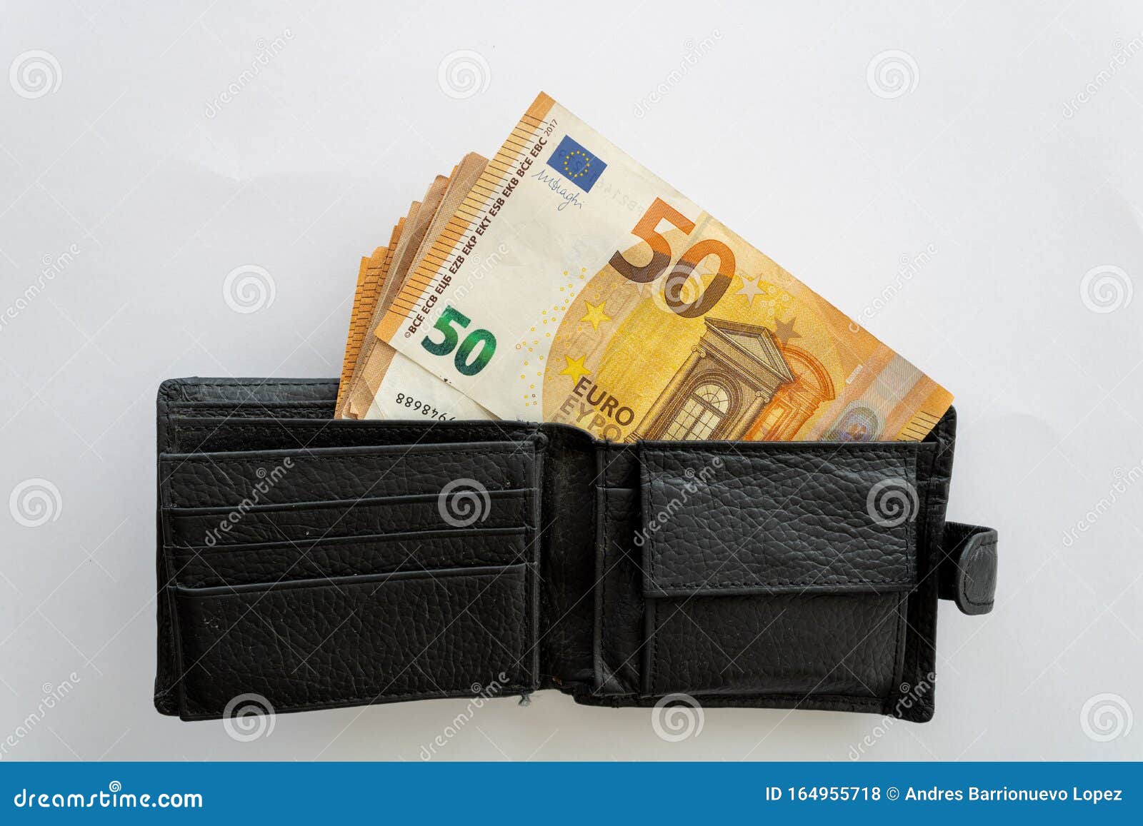 50 euros bills in wallet stock photo. Image of seizure - 164955718