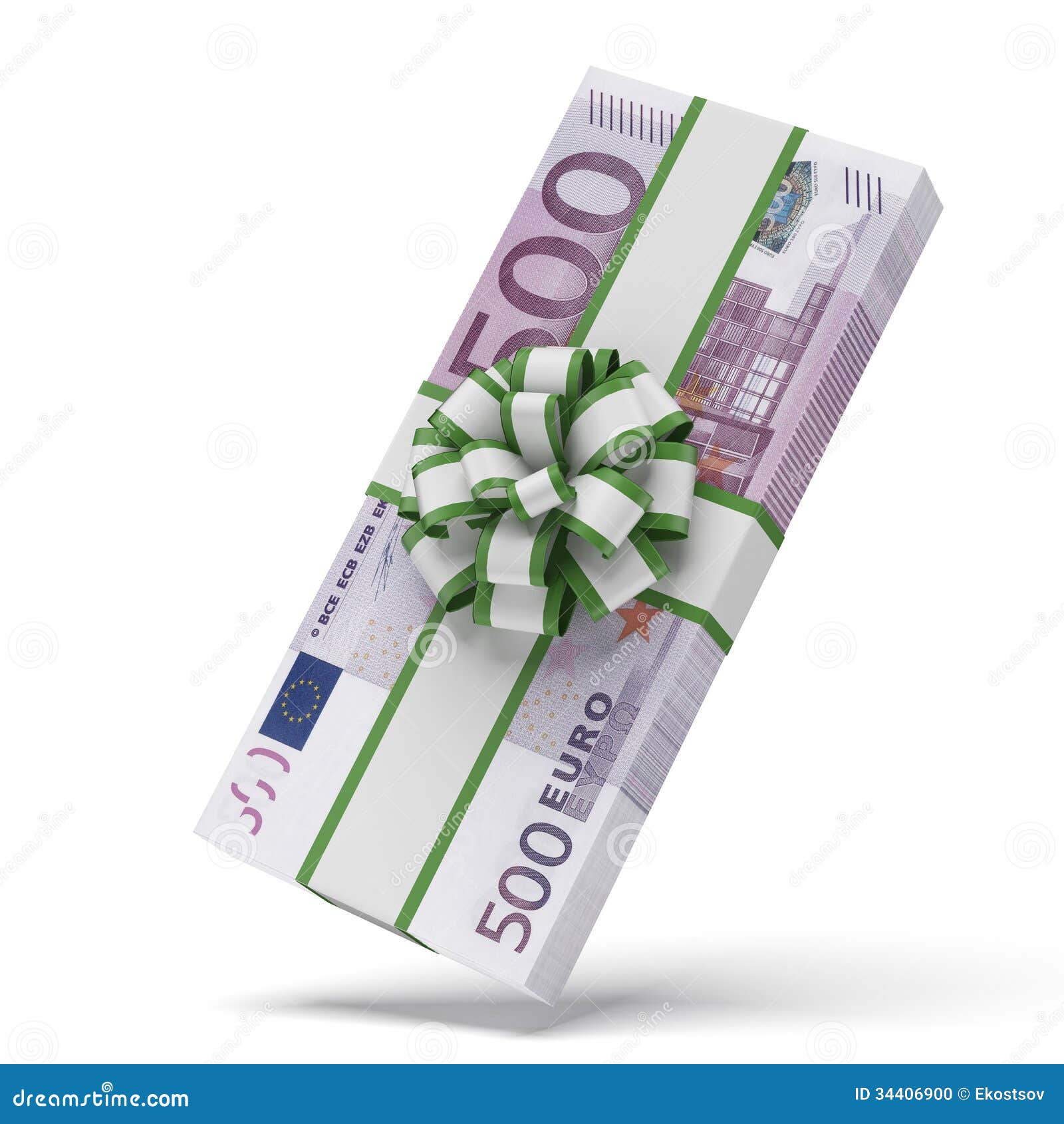 Euros with decorative bow stock illustration. Illustration of note ...