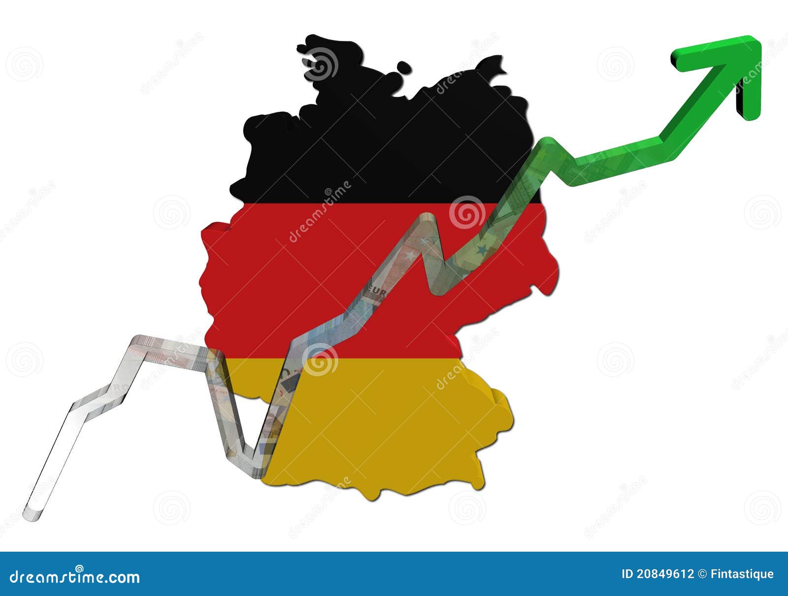Euros Graph on Germany Map Flag Stock Illustration - Illustration of ...
