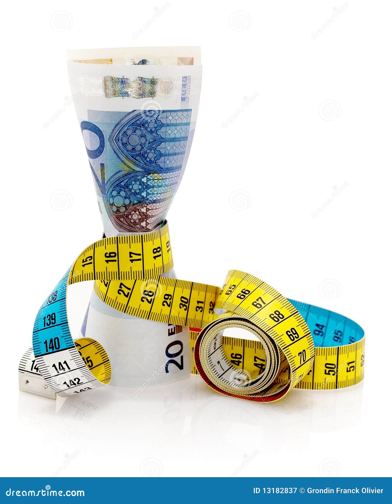 Euros and tape measure stock image. Image of yellow, euros - 13182837