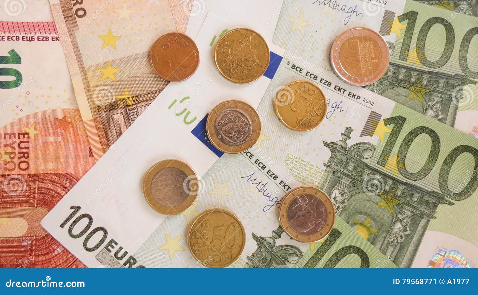 Eurosedlar och myntar fotografering för bildbyråer. Bild av sälja ...