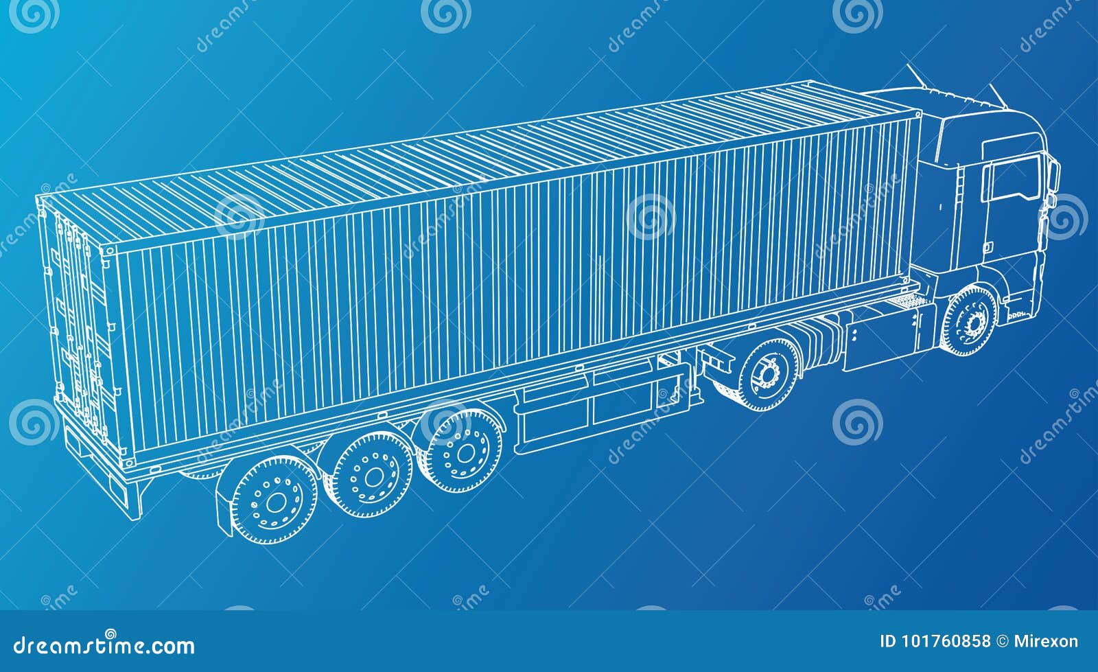 Eurotrucks Delivering Vehicle. Wire-frame. EPS10 Format. Vector Created ...