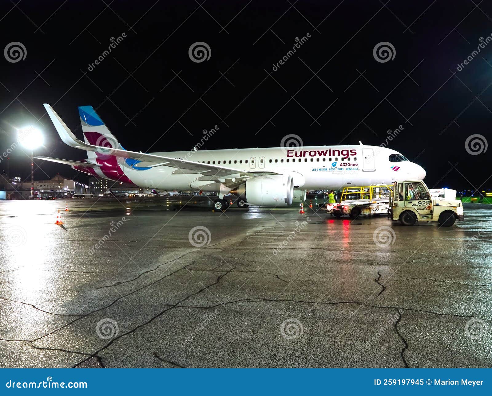 Eurowings Airplane at Night Editorial Image - Image of bright, empty ...
