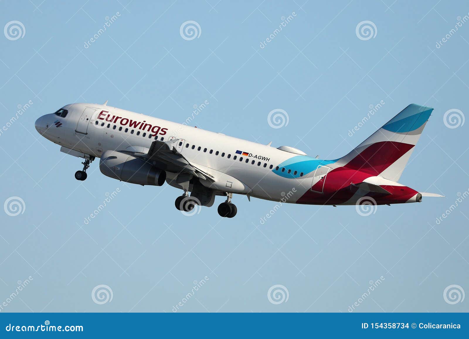 Eurowings Plane Flying Up in the Sky Editorial Stock Image - Image of ...