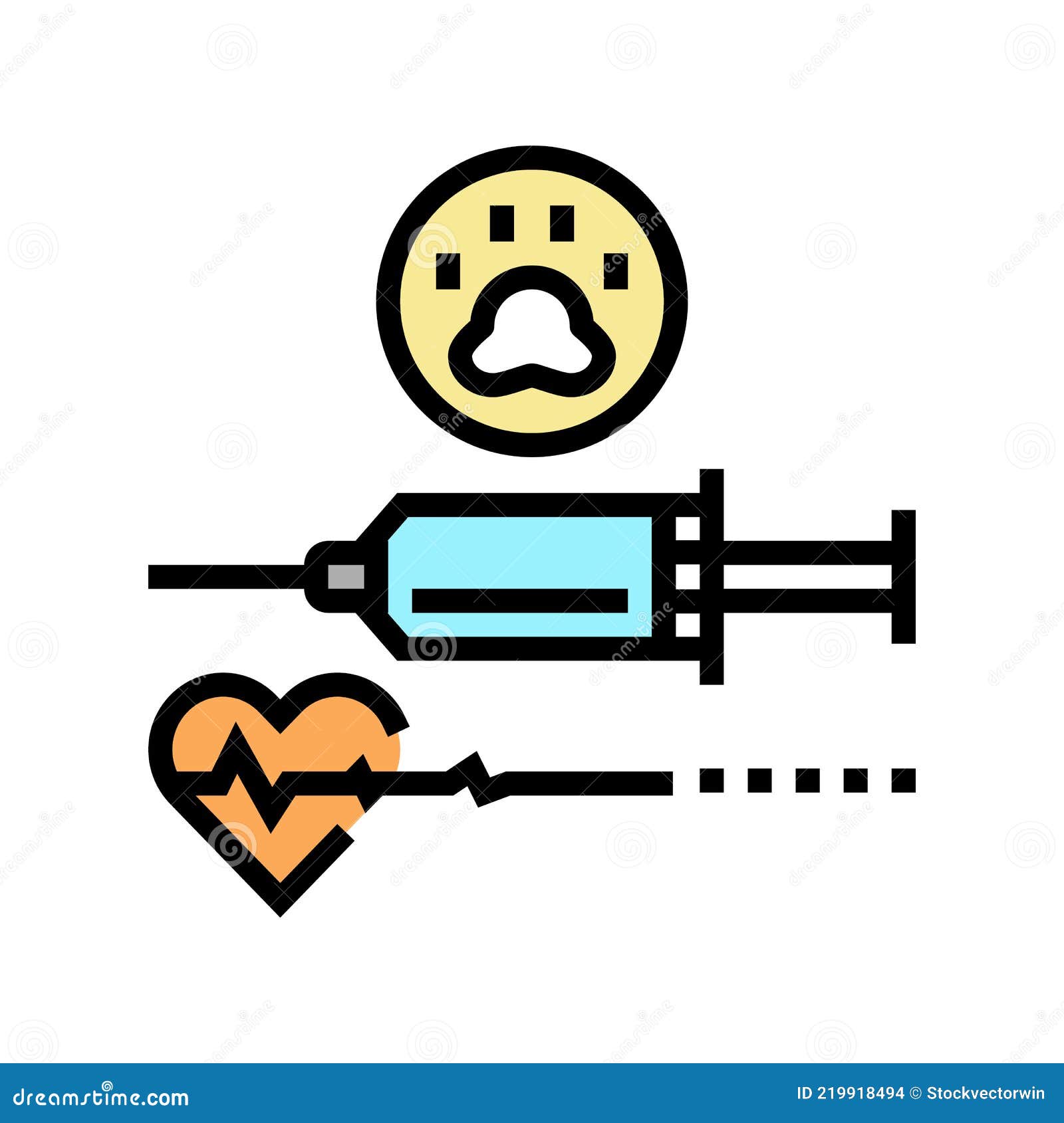 Euthanasia Pet Color Icon Vector Illustration Stock Vector ...