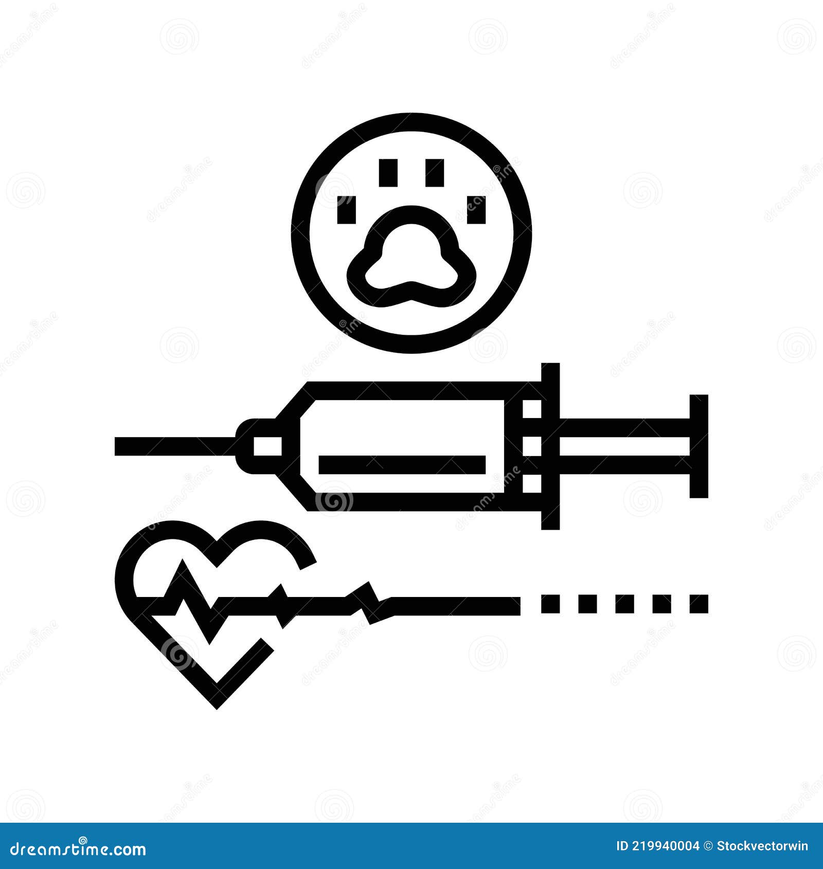 Euthanasia Pet Line Icon Vector Illustration Stock Vector ...