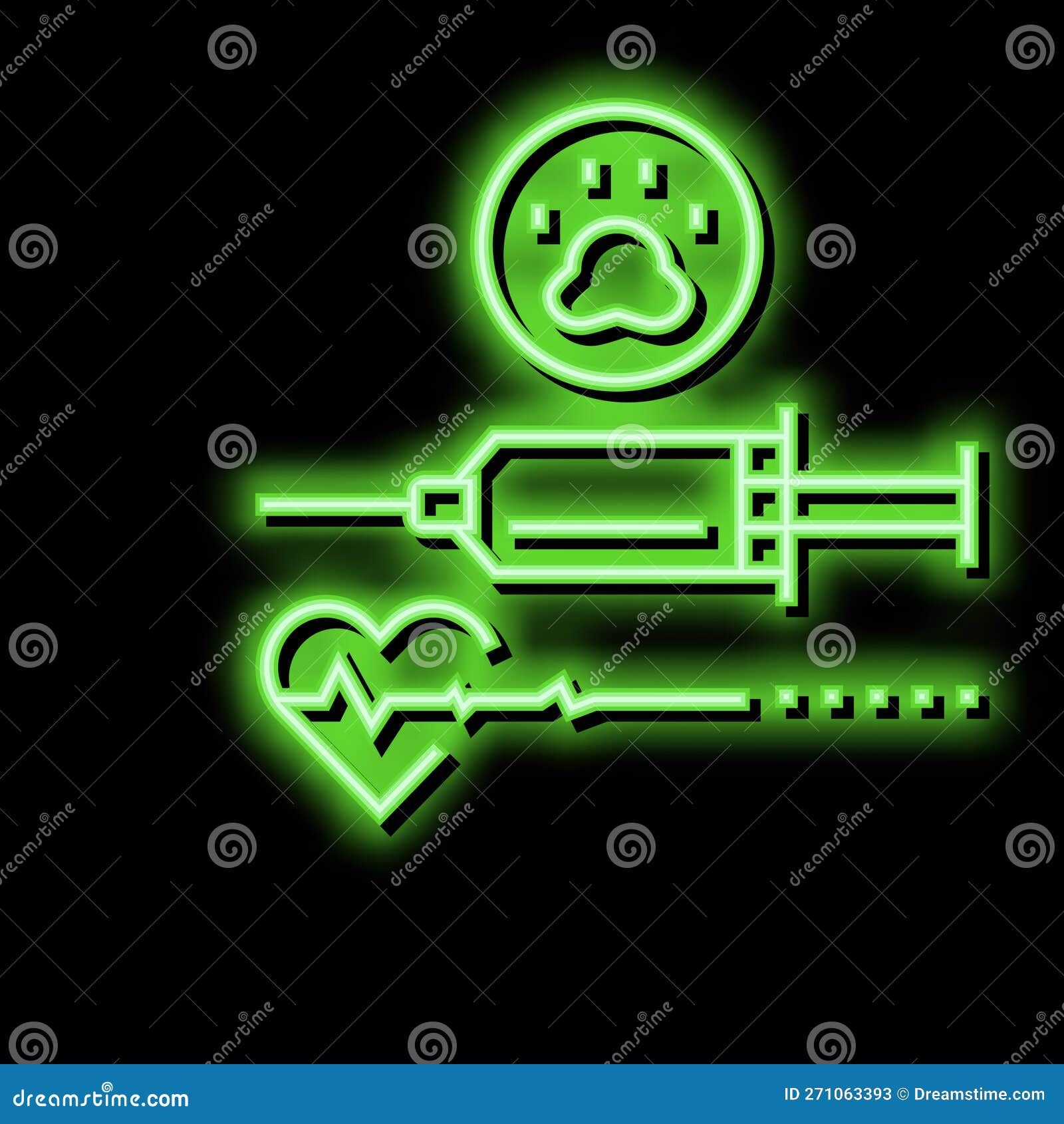 Euthanasia Pet Neon Glow Icon Illustration Stock Vector - Illustration ...
