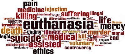 Euthanasia word cloud stock vector. Illustration of mercy - 162422319