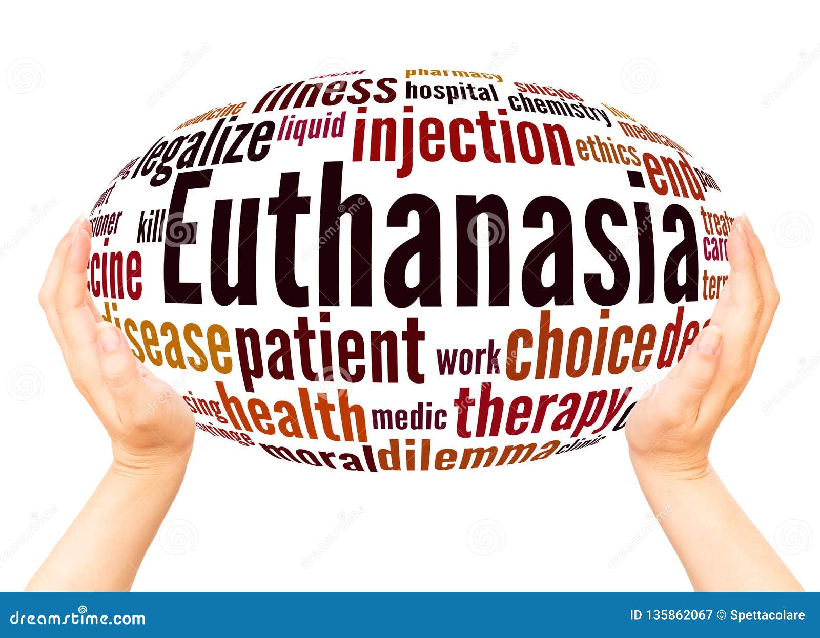 Euthanasia Yes Or No Symbol. Male Hand Turns Cubes And Changes Words ...