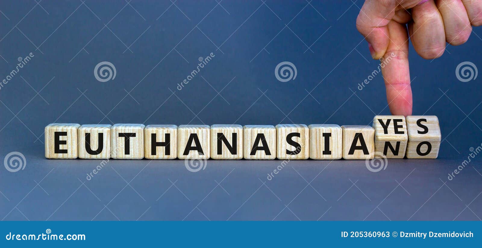 Euthanasia Yes or No Symbol. Male Hand Turns Cubes and Changes Words ...