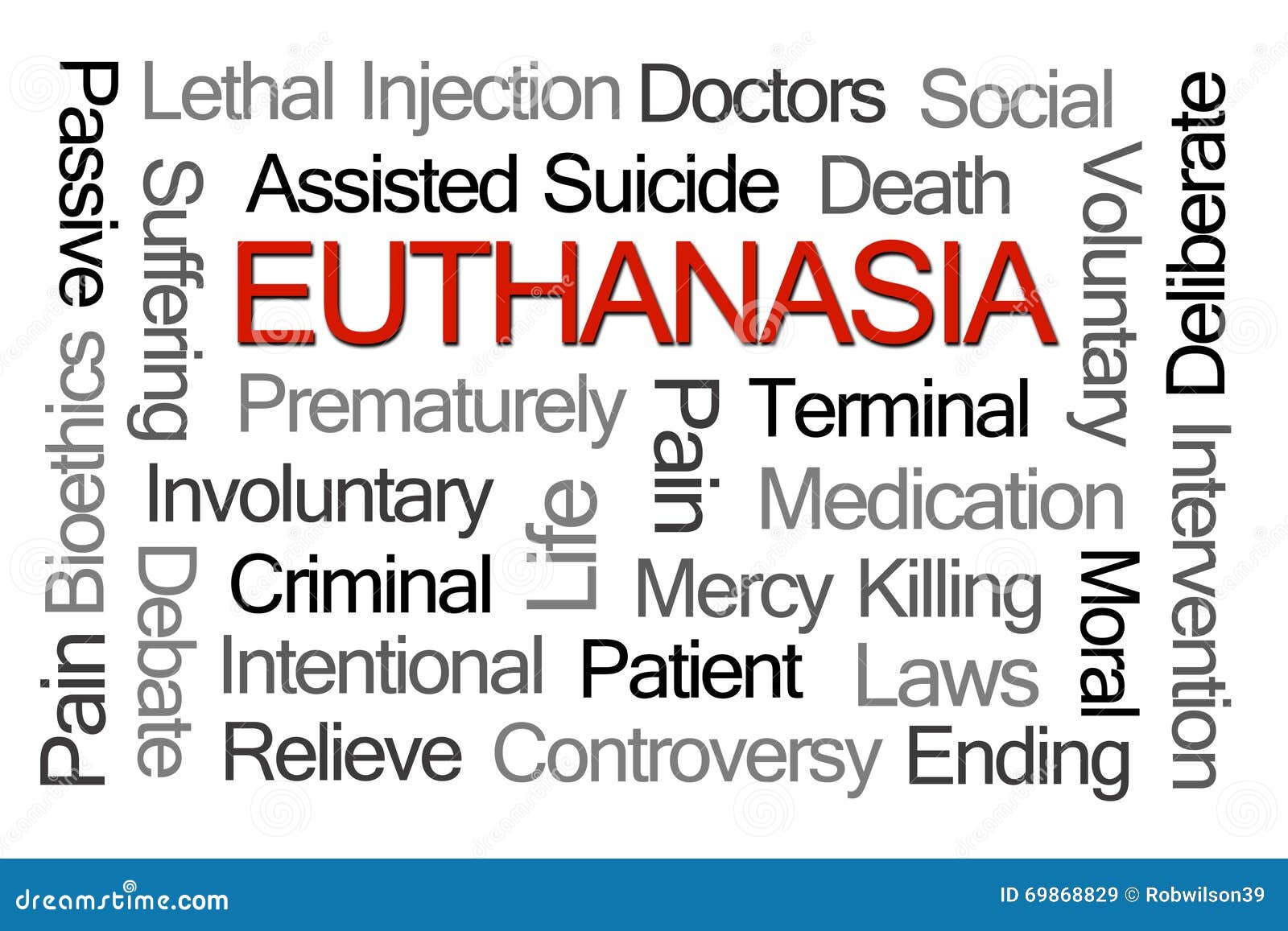 Euthanasie-Wort-Wolke stock abbildung. Illustration von geduldig - 69868829