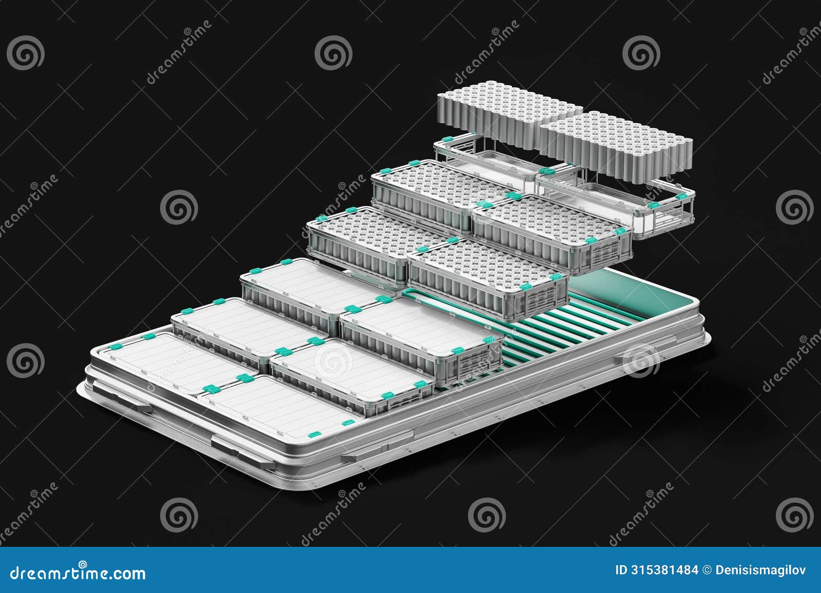 Stator Stack For Electric Motor, Exploded View 3d Rendering Isolated On ... Stator Stack For Electric Motor, Exploded View 3d Rendering Isolated On ...