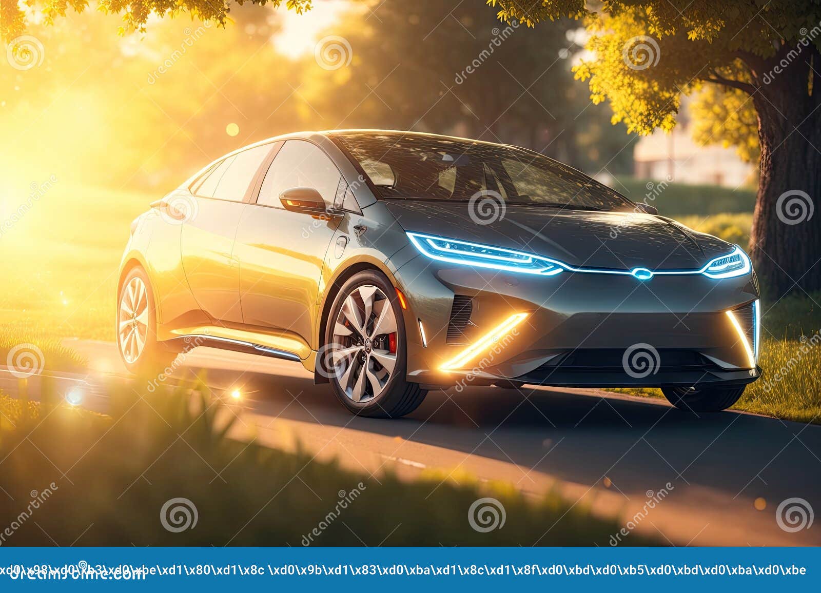 Ev Car with Battery Realistic Render Soft Light. Ai Generative Stock ...