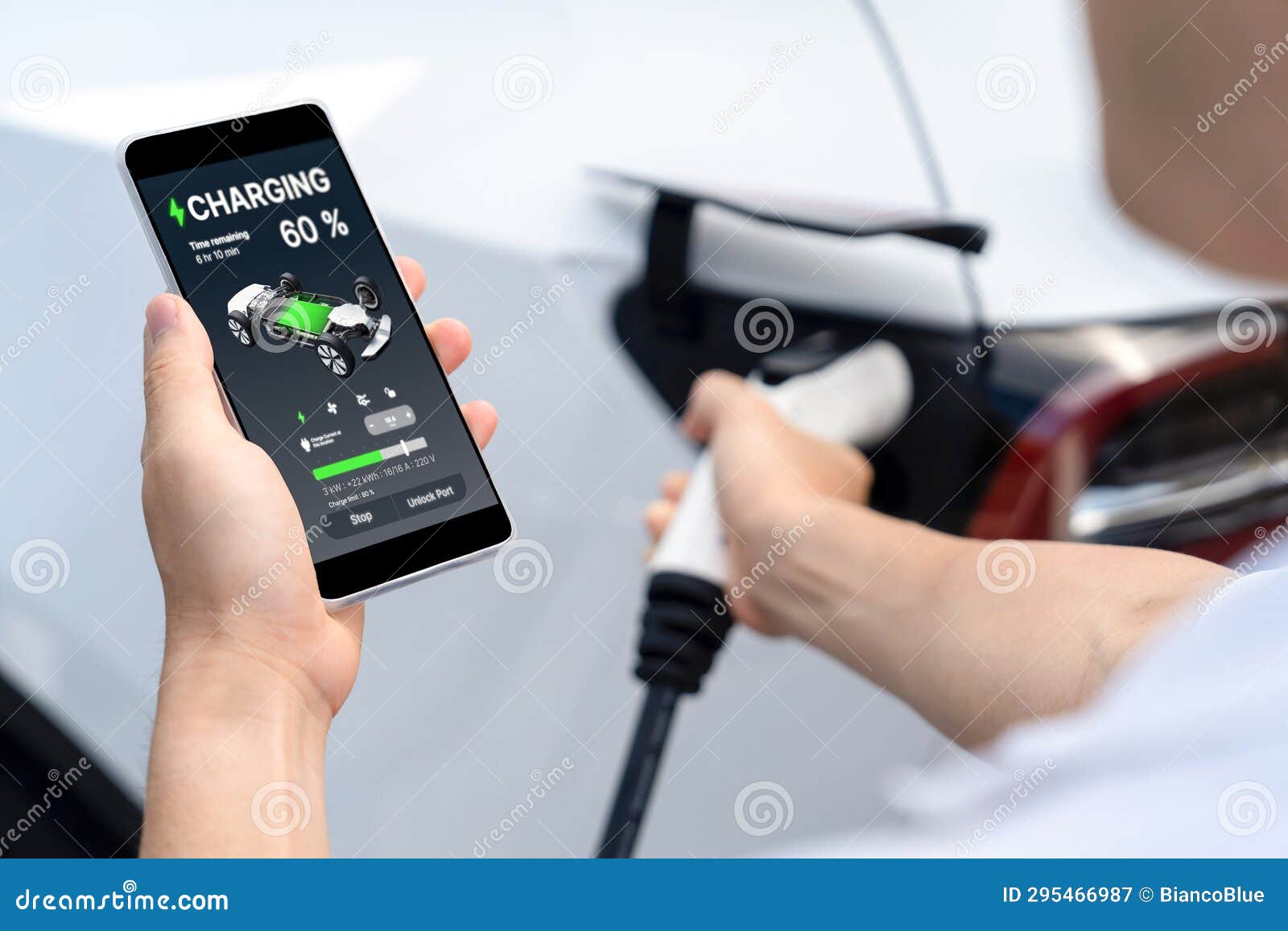 Ev Car Battery Status Display on Smartphone Application. Perpetual ...