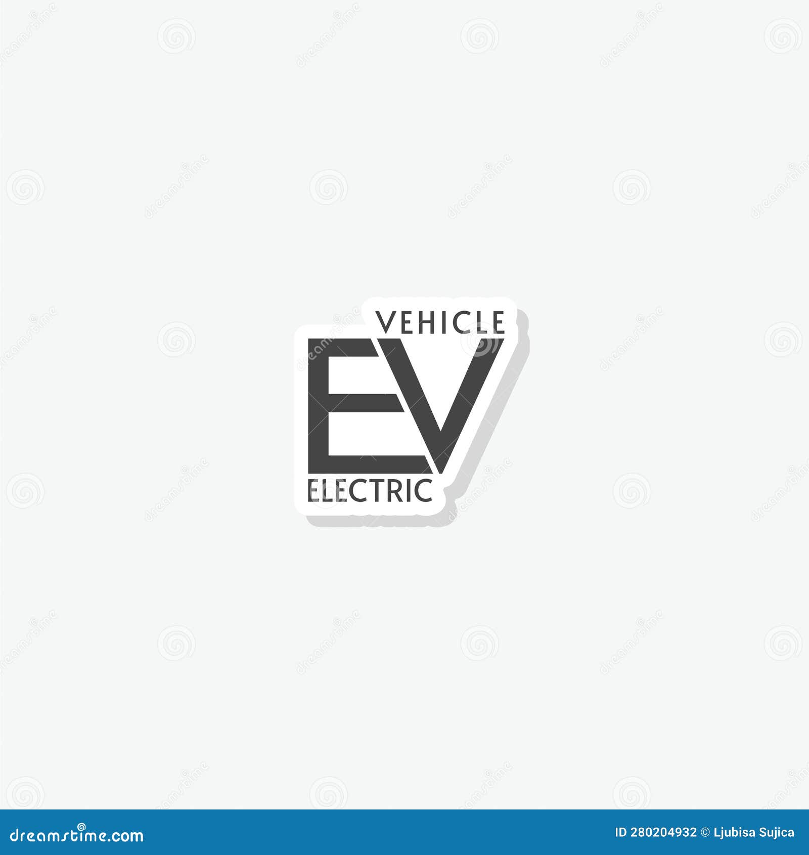 EV car logo sticker icon stock vector. Illustration of drive - 280204932