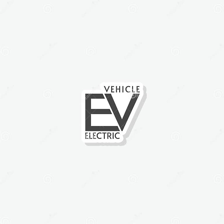 EV car logo sticker icon stock vector. Illustration of drive - 280204932