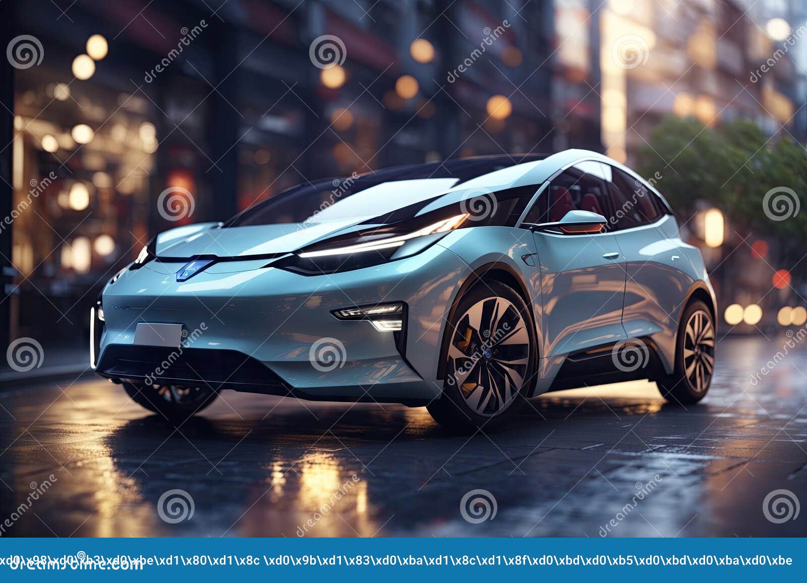 An EV Car with Motion Lighting Automotive Innovation. Ai Generative ...