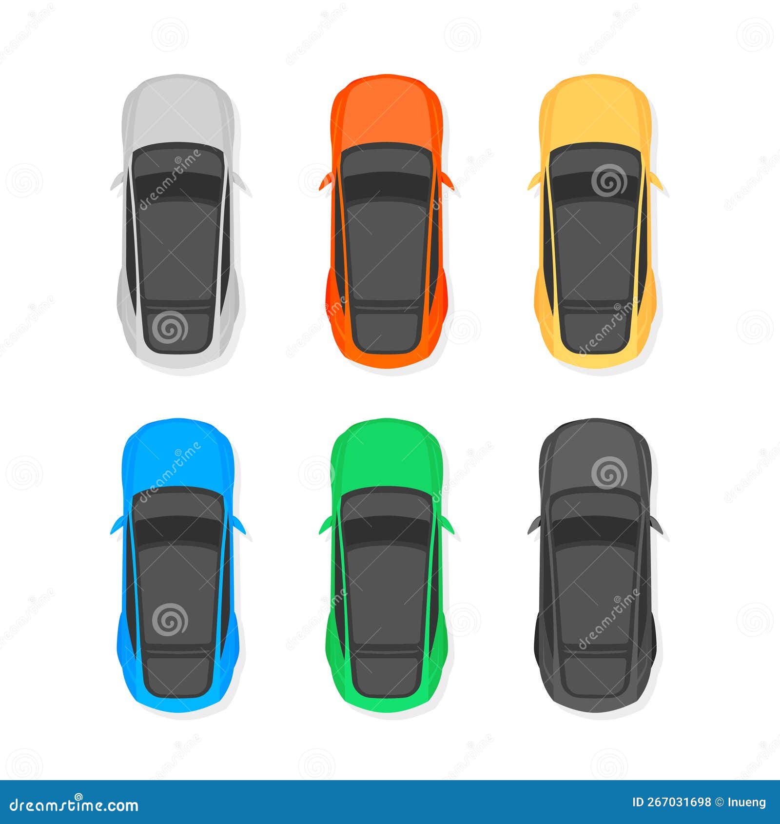 EV Car Top View Icon. Top View Vehicle Flat Isolated Car Icon Stock ...