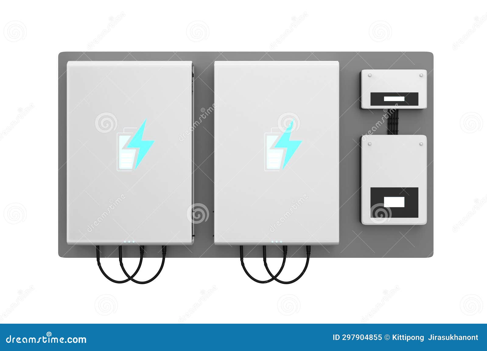 Ev Charger and Energy Storage System Stock Illustration - Illustration ...