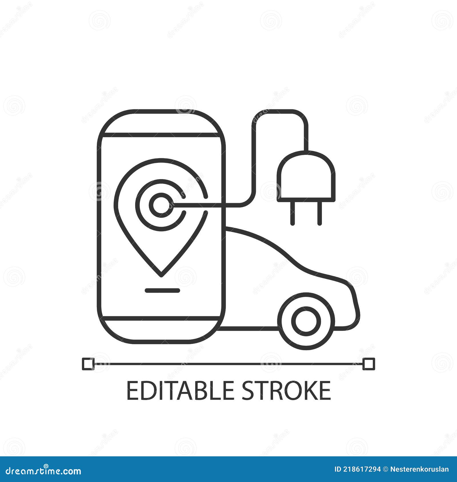 EV Charging App Linear Icon Stock Vector - Illustration of thin ...