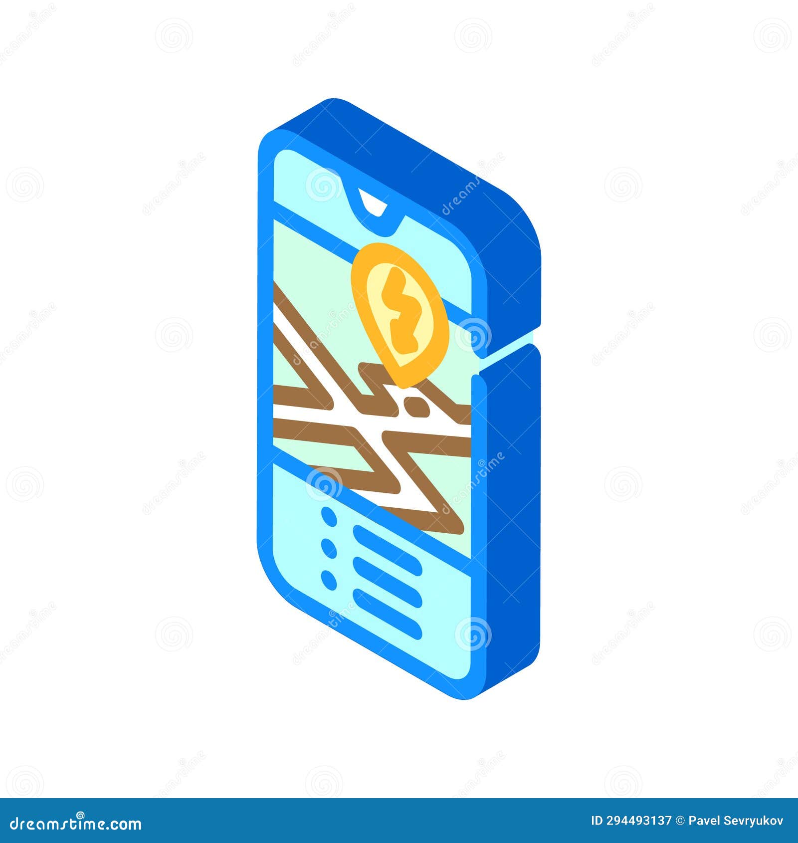 Ev Charging Map Electric Isometric Icon Vector Illustration Stock ...