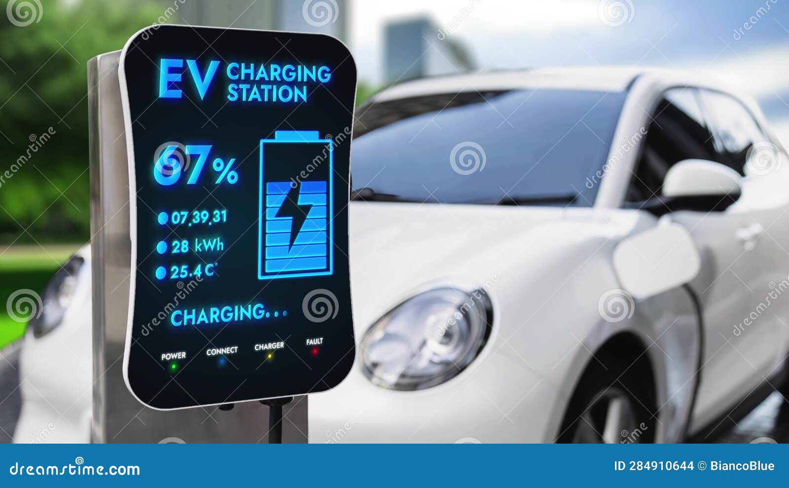 EV Charging Station Display Battery Status Interface for Electric Car ...