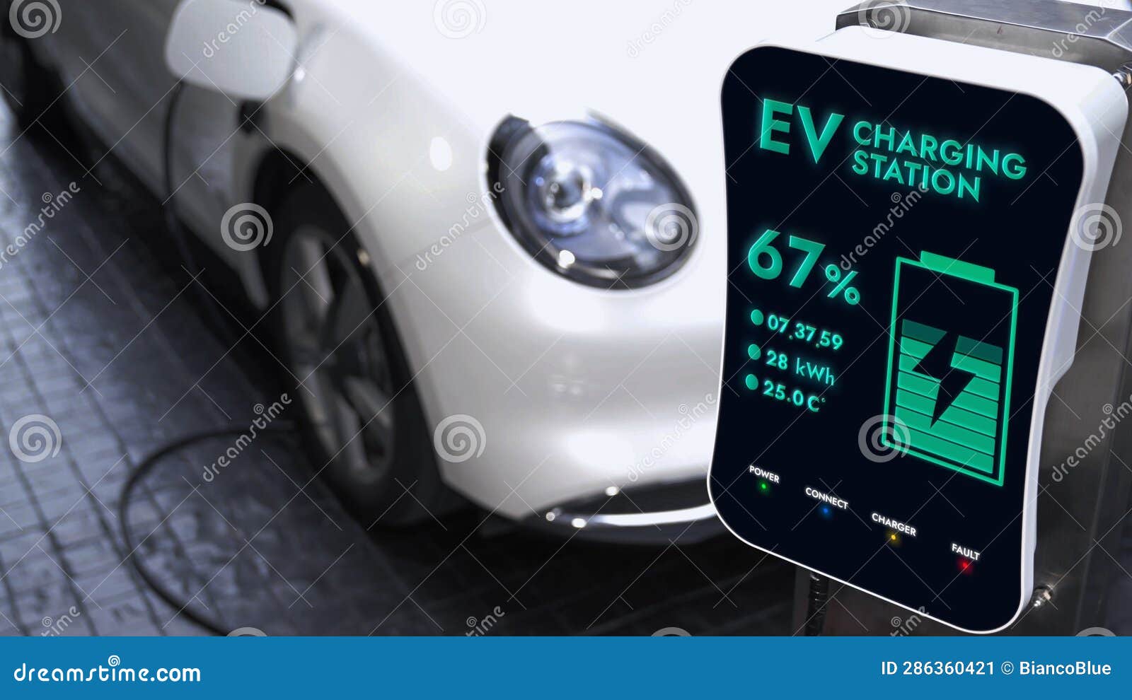 EV Charging Station Display Battery Status Interface for Electric Car ...
