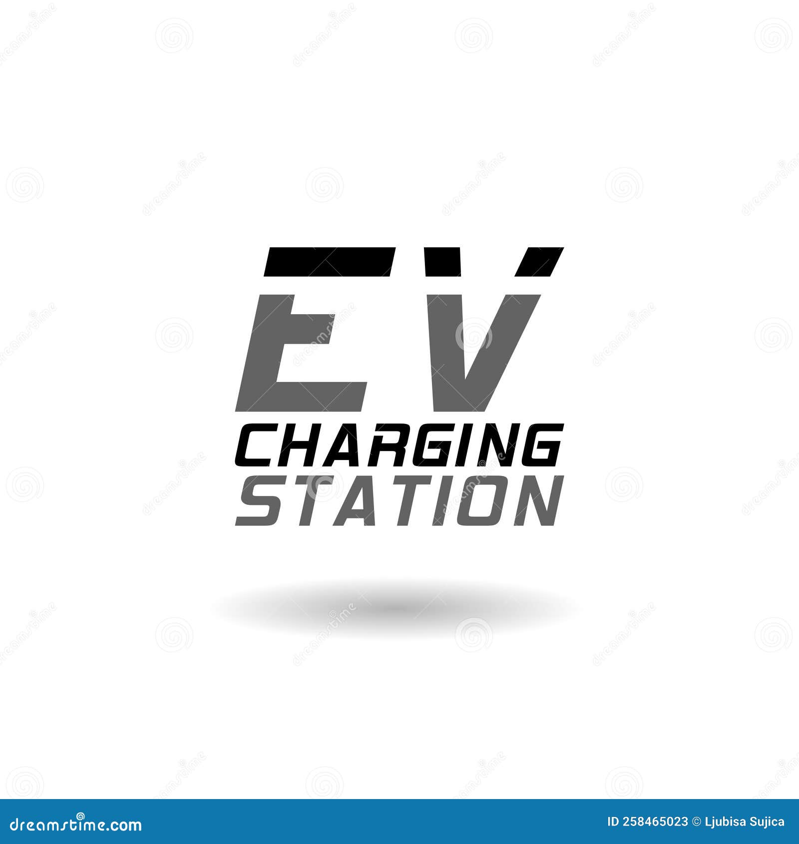 EV Charging Station Icon Logo with Shadow Stock Vector - Illustration ...
