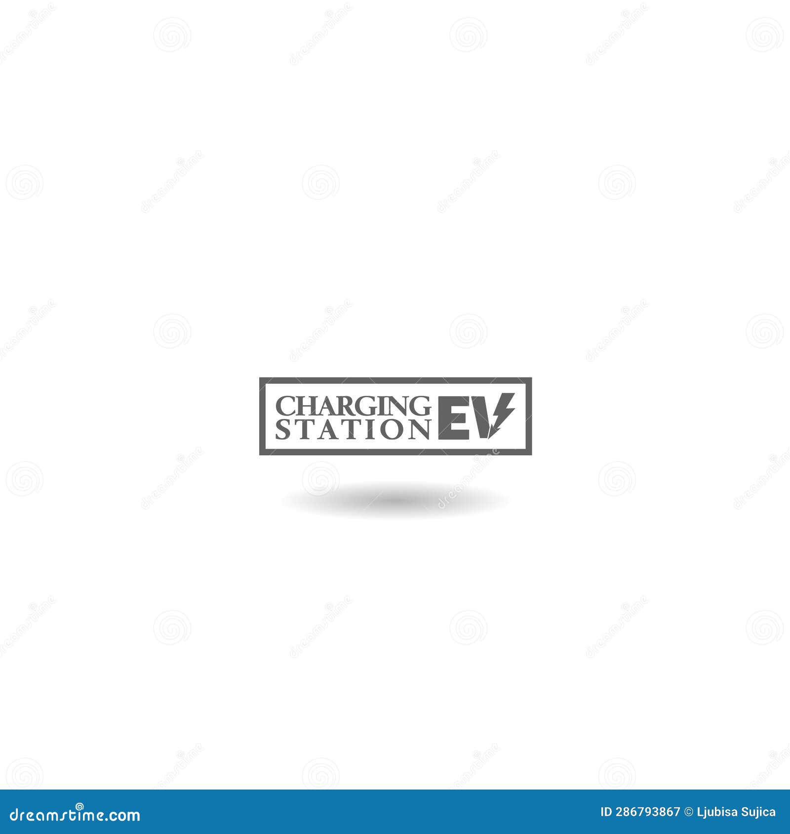 EV Charging Station Logo with Shadow Stock Vector - Illustration of ...
