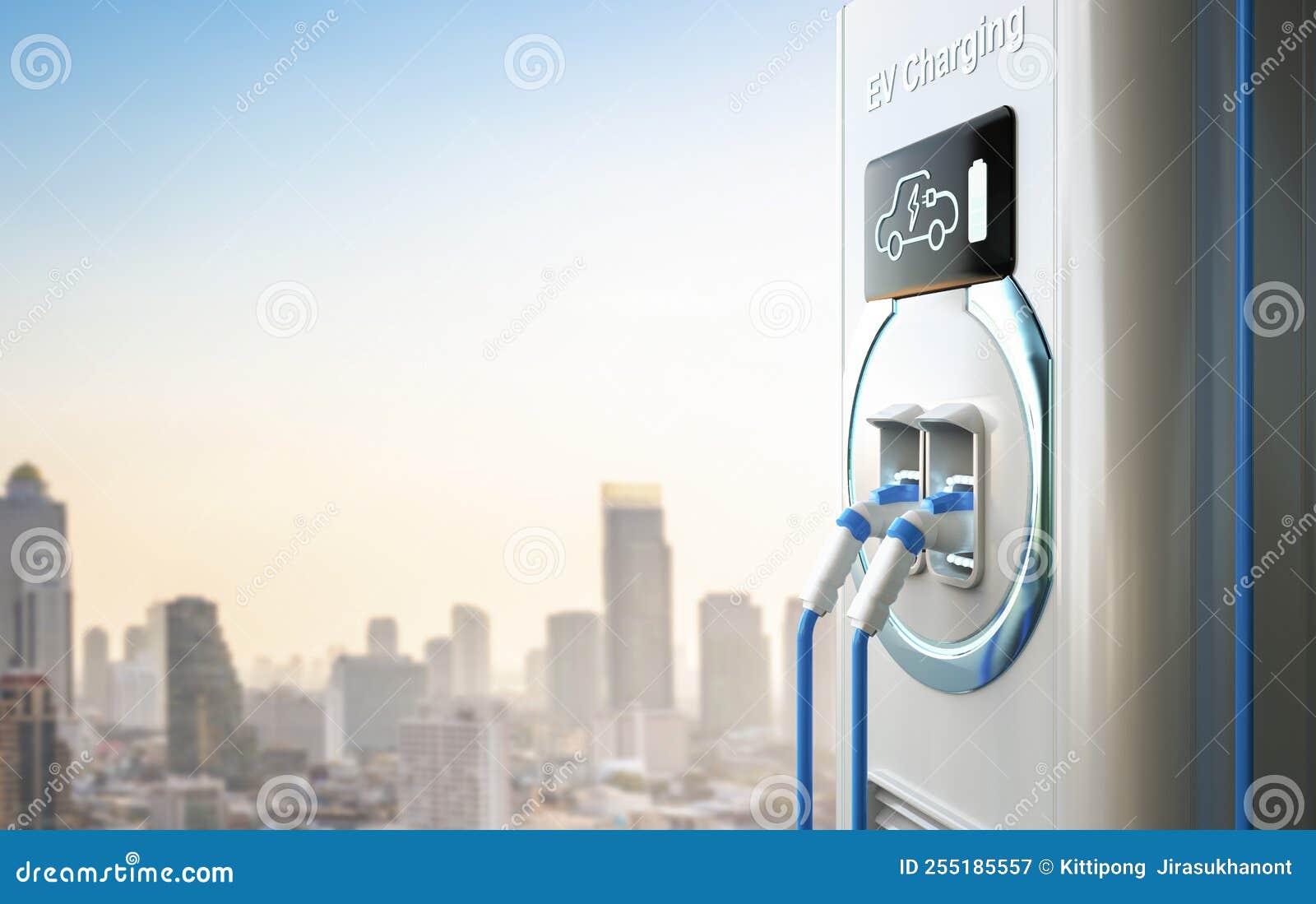 EV Charging Stations or Electric Vehicle Recharging Stations Stock ...