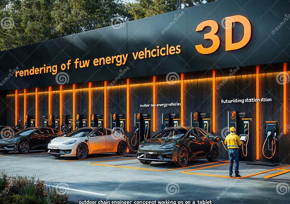 EV Charging Stations Engineer or Technician in Asia Stock Photo - Image ...