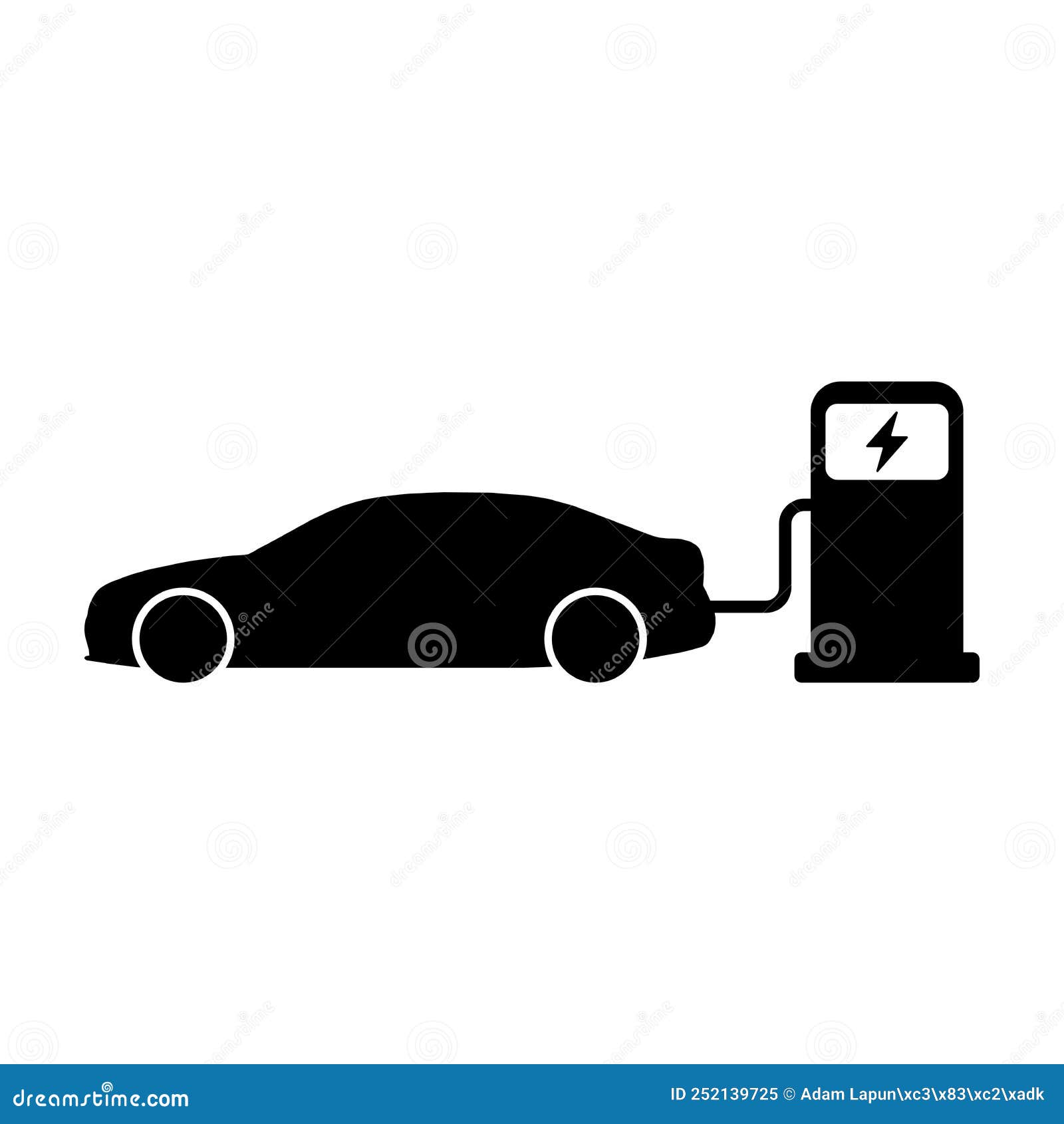 EV Charging Vector Icon on White Background Stock Vector - Illustration ...