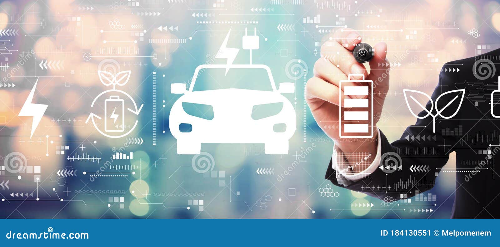 EV Concept with Businessman Stock Image - Image of light, ecology ...