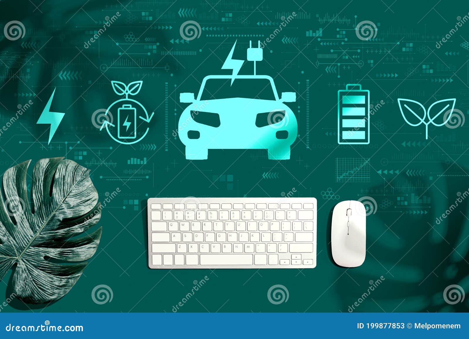 EV Concept with a Computer Keyboard Stock Illustration - Illustration ...