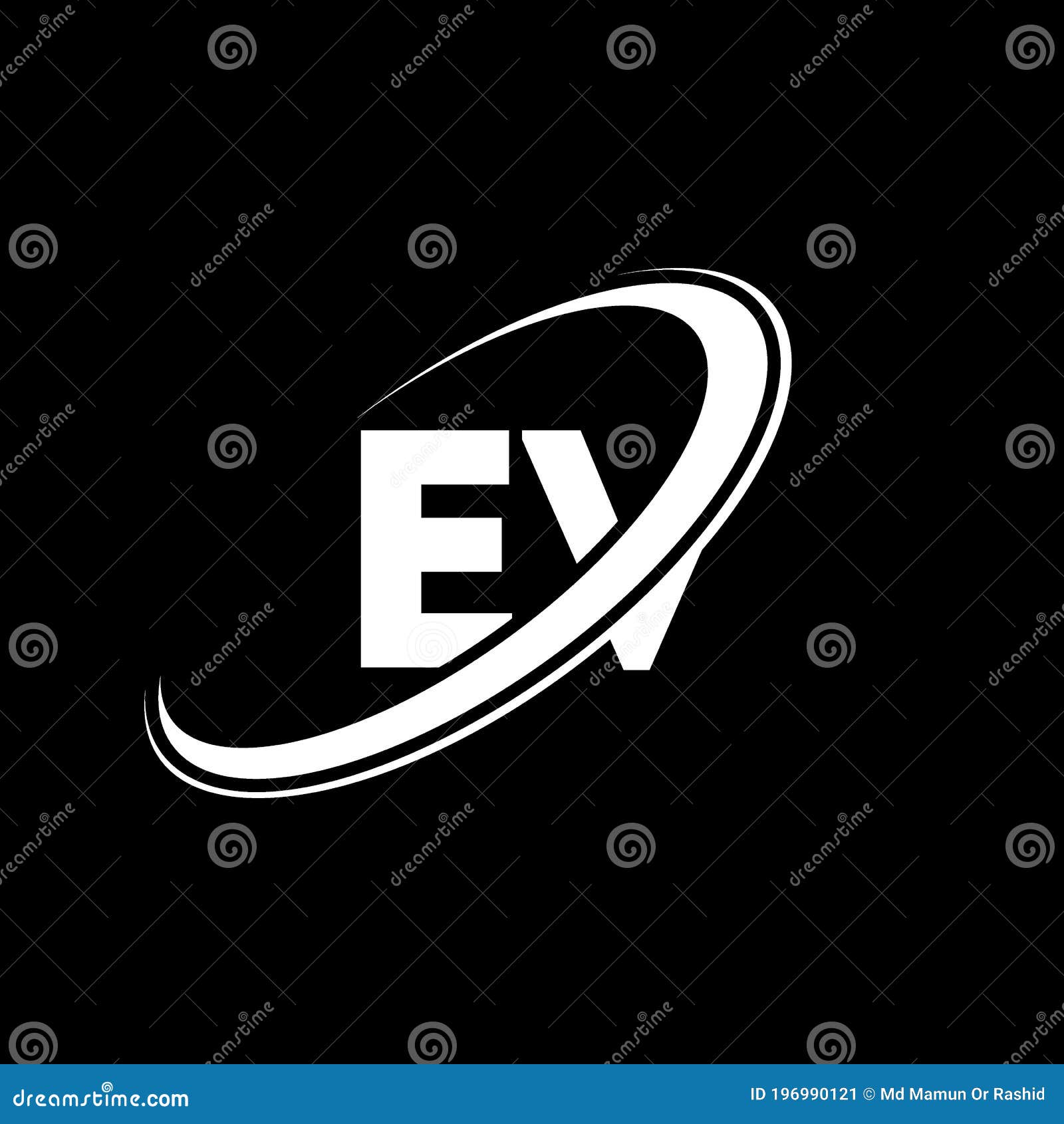 EV E V Letter Logo Design. Initial Letter EV Linked Circle Uppercase ...
