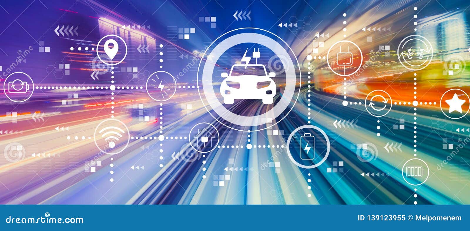 EV with High Speed Motion Blur Stock Illustration - Illustration of ...